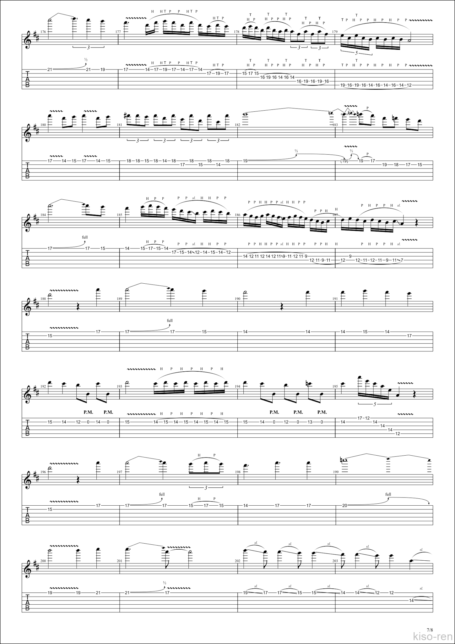 【TAB】Canon Rock / JerryC カノンロック Slow Guitar練習用スローテンポ フルギター楽譜【Guitar ...