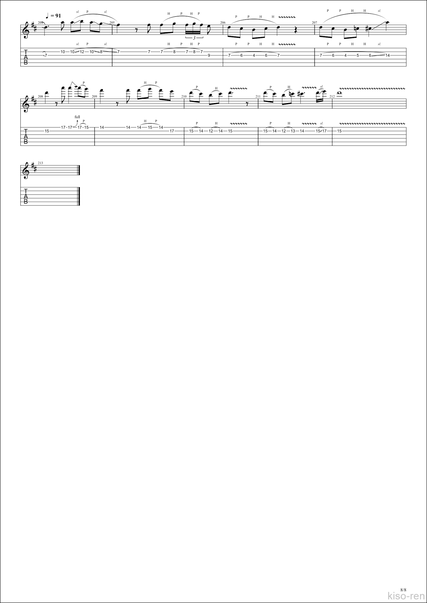 【TAB】Canon Rock / JerryC カノンロック Slow Guitar練習用スローテンポ フルギター楽譜【Guitar ...