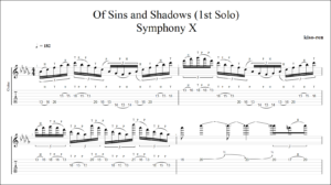 【TAB】Of Sins and Shadows(1st Guitar Solo) - Symphony X Slow Practice ...