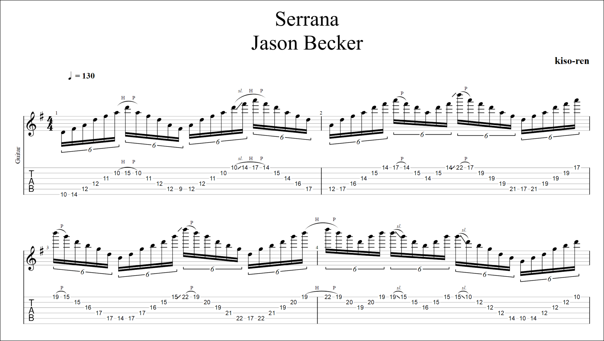 【TAB】Serrana / Jason Becker Sweep Arpeggios Practice ジェイソン･ベッカー セラーナ スウィープ練習【Guitar Sweep Vol.17 ...