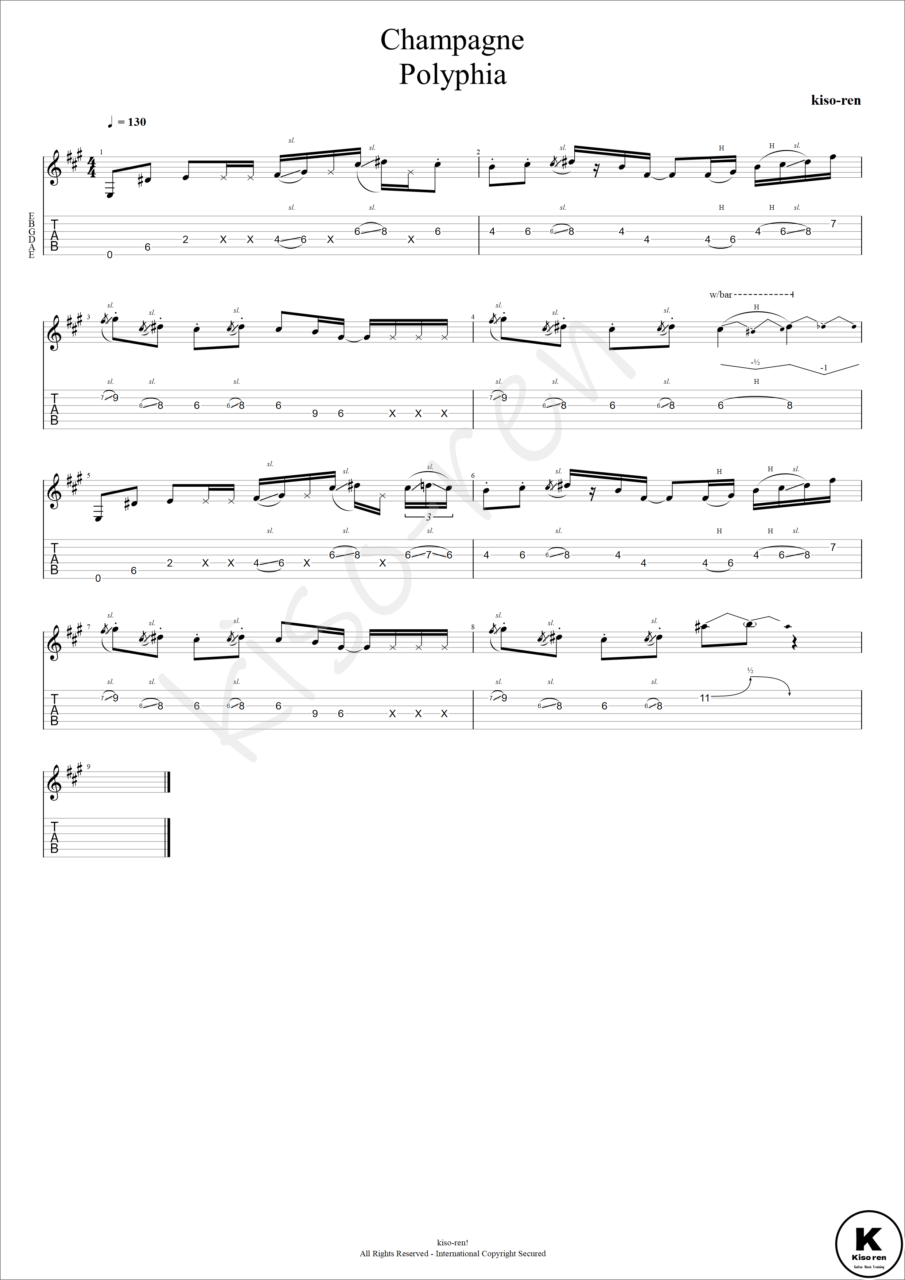 【TAB】Champagne - Polyphia Intro Riff Guitar ポリフィア シャンパン ギターソロ ギター速弾き練習【Guitar picking Vol.137 ...